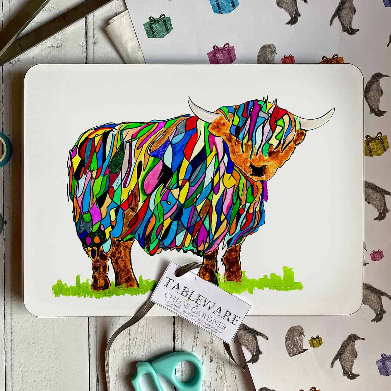 Bright Highland Cow Design | Chloe Gardner