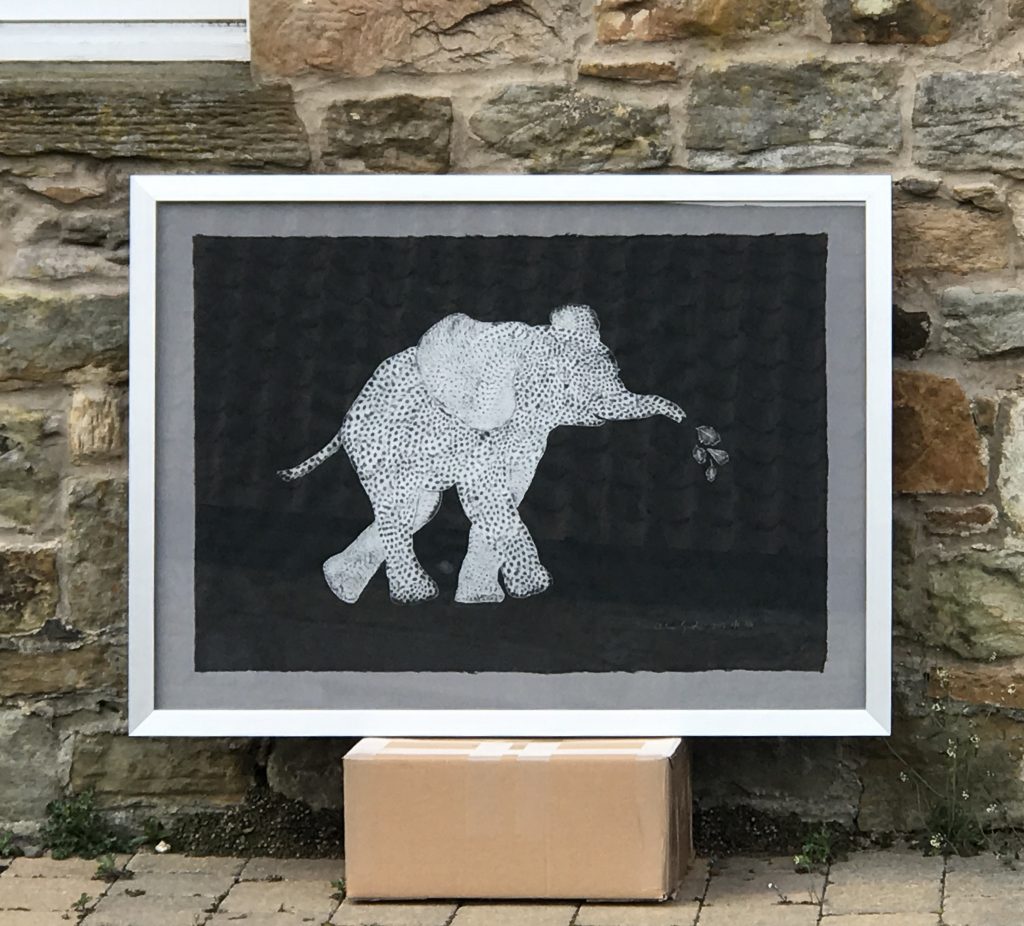 Chloe Gardner | Animal Screen Print - Silver Elephant