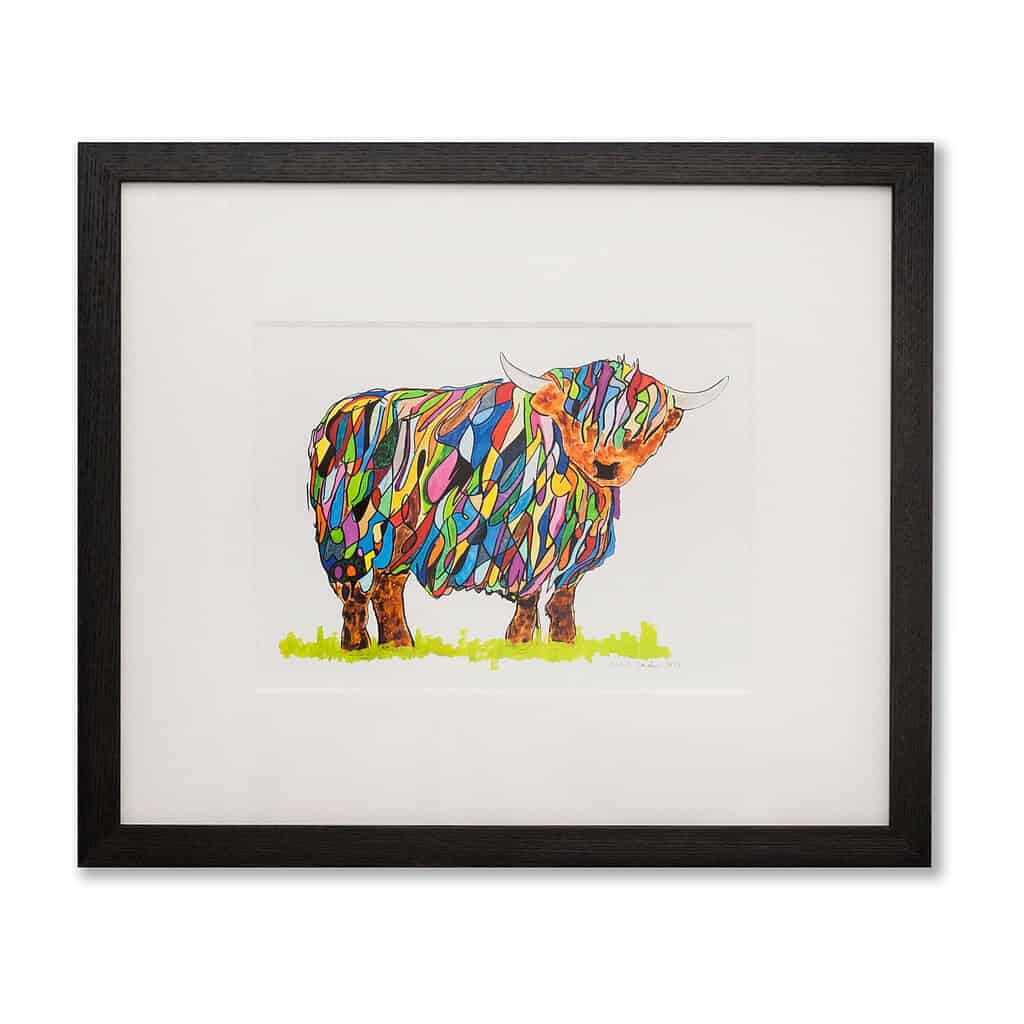Chloe Gardner | Scottish Art Print - Bright Highland Cow