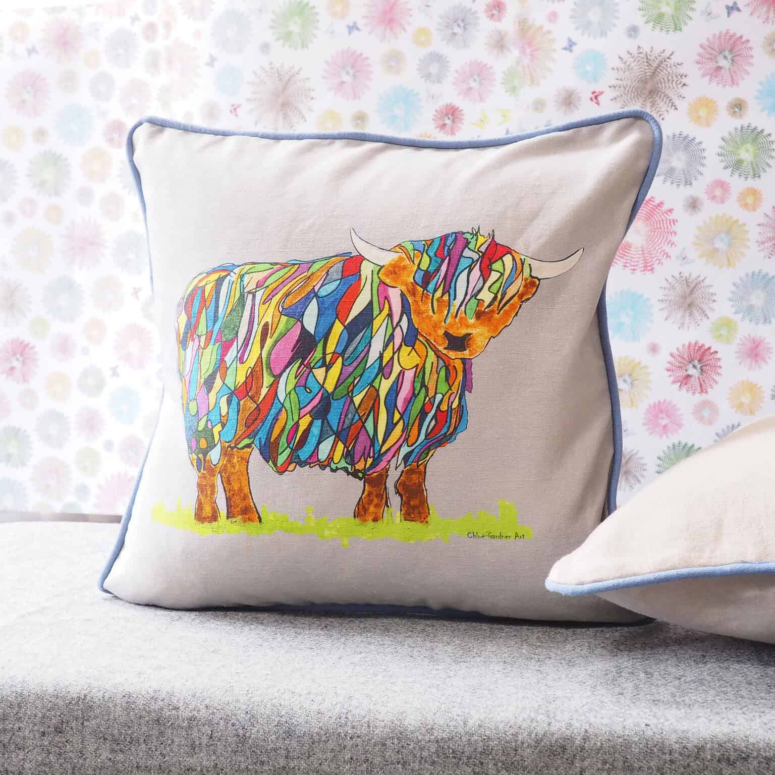 Bright Highland Cow Design | Chloe Gardner