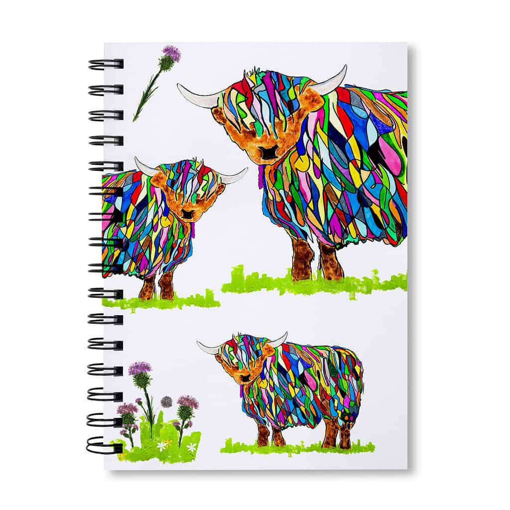 Bright Highland Cow Design | Chloe Gardner